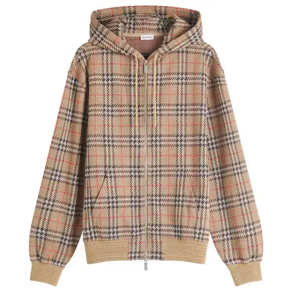 Burberry Check Zip Hoodie In Nut Ip Check - 70% Off | Editorialist